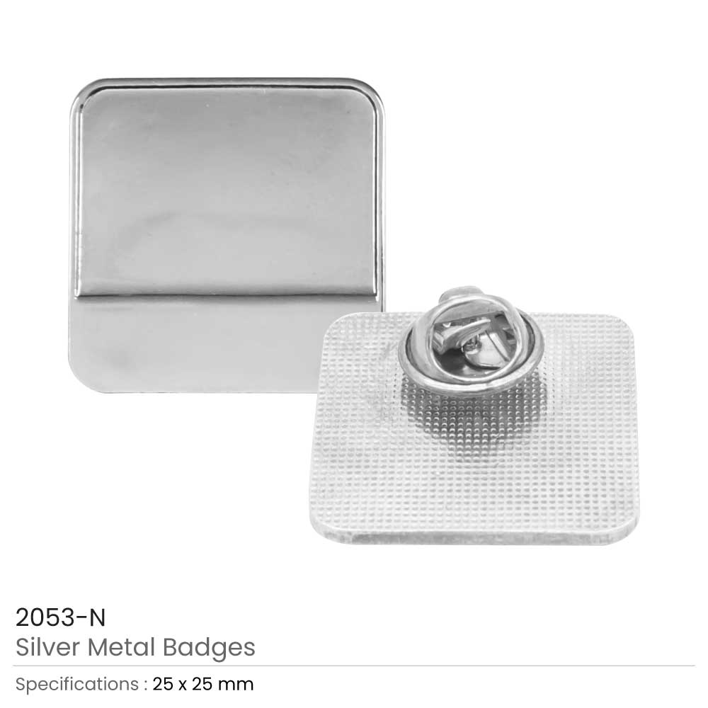 Square Metal Badges with Butterfly Clutch | Promotional Gifts Suppliers