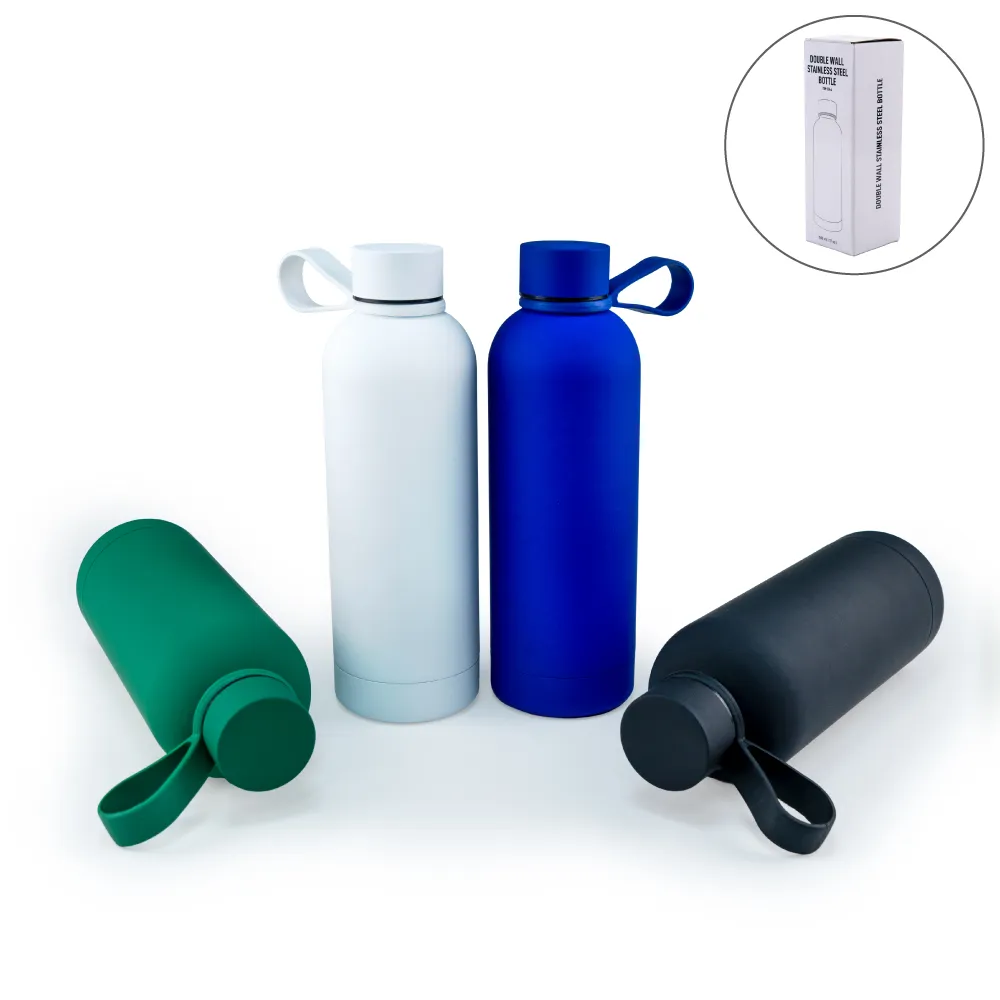 Stainless Steel Water Bottles 500ml – Double Wall, Matte Finish, Soft ...